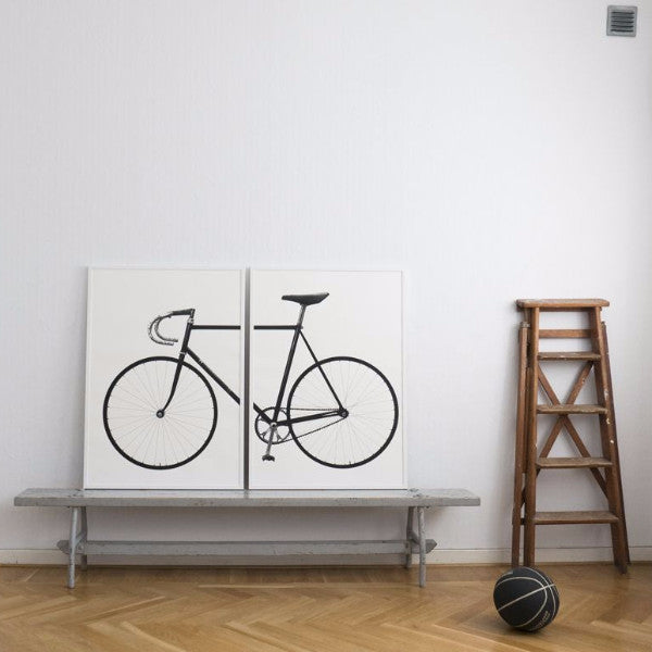 Bike Screenprint XL, 2-Part Wall Art – Contemporary Art – Jollygoodfellow
